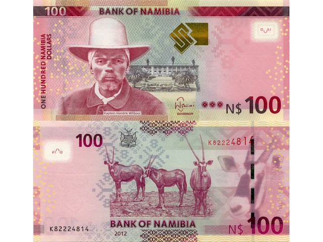 NAMIBIA 100 Dollars P-New 2012 UNC , P-14