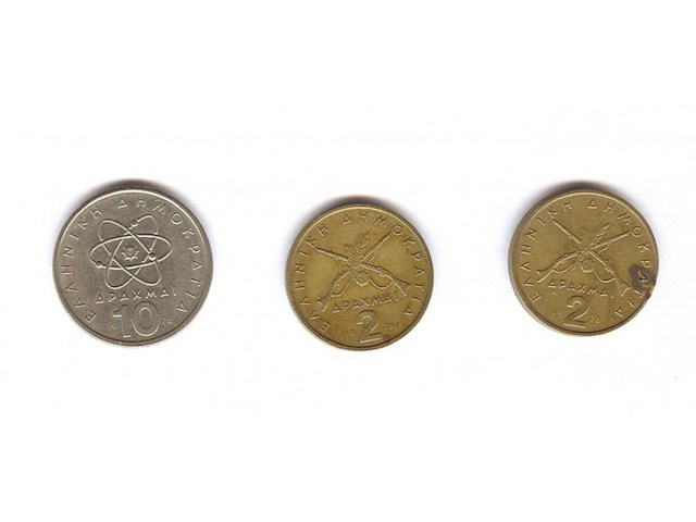 LOT 3 grčke kovanice iz 1976. godine