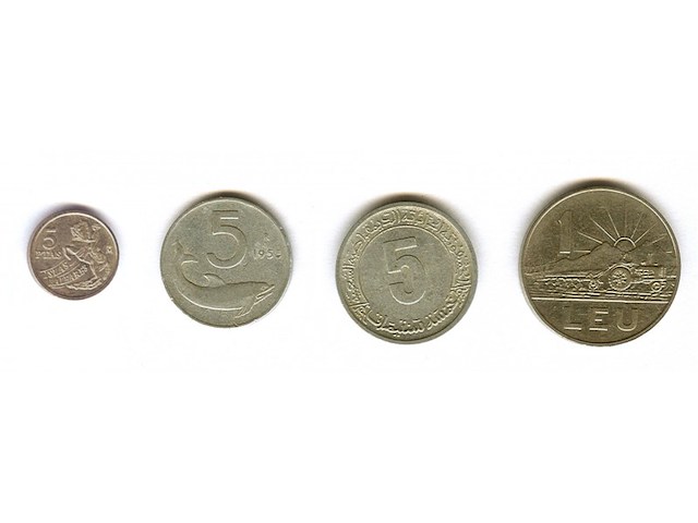 LOT 4 mešane kovanice (Španija-Italija-Rumunija-Alžir)