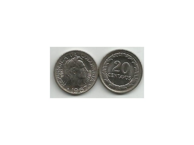 Kolumbija 20 centavos 1967. UNC