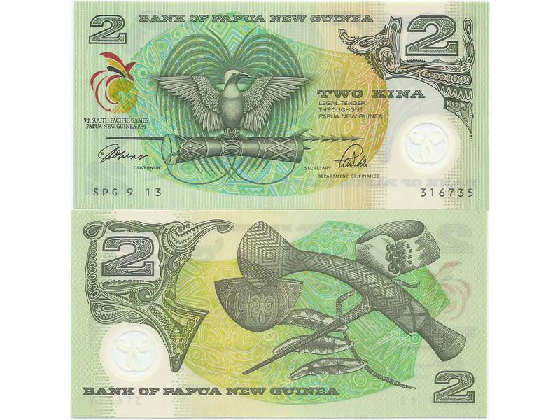 Papua New Guinea 2 kina 1991.UNC polimer P-12a