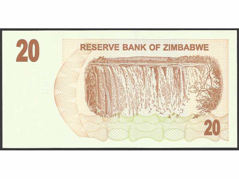20 dolara zimbabve  unc 2007
