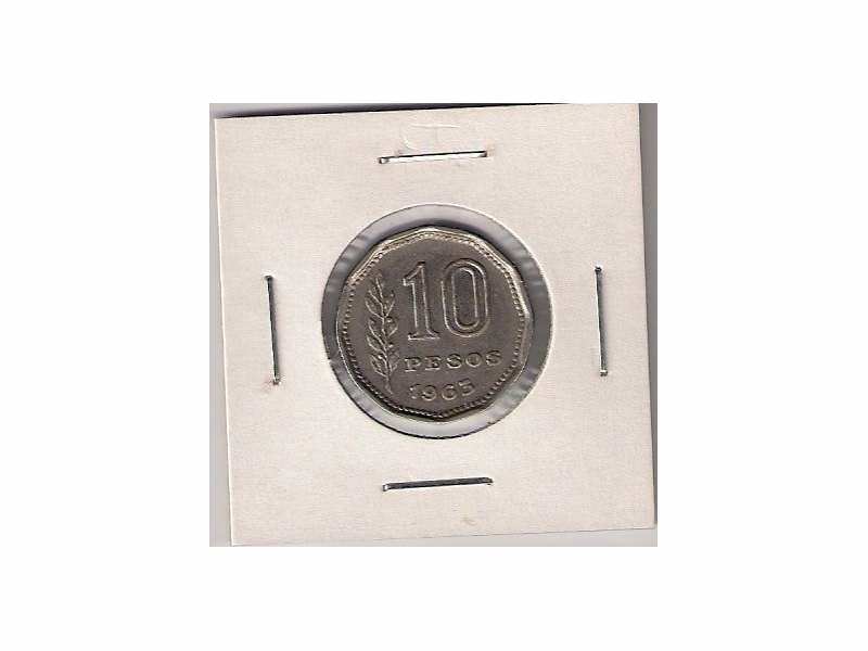 a10 Argentina 10 pesos 1963.