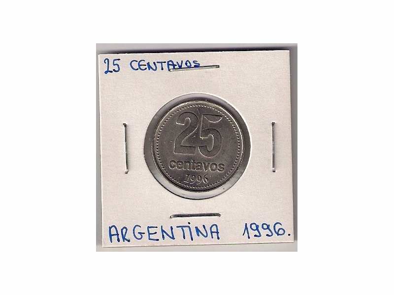 a10 Argentina 25 centavos 1996.