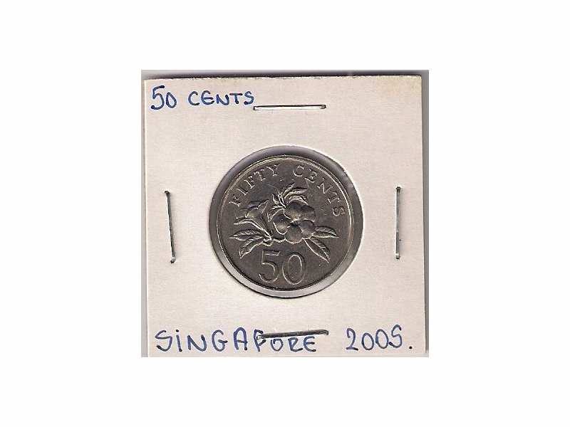 a9 Singapore Singapur 50 cents  2005. UNC/AUNC