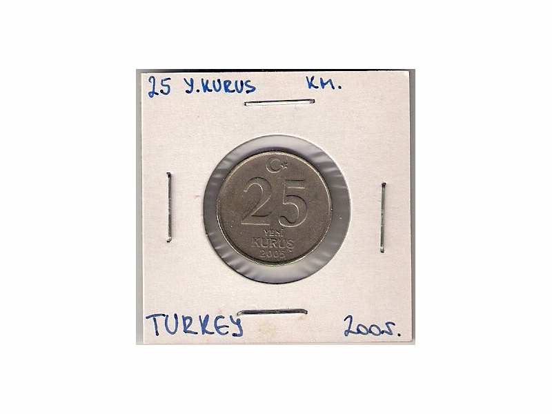 a3 Turska 25 yeni kurus 2005.
