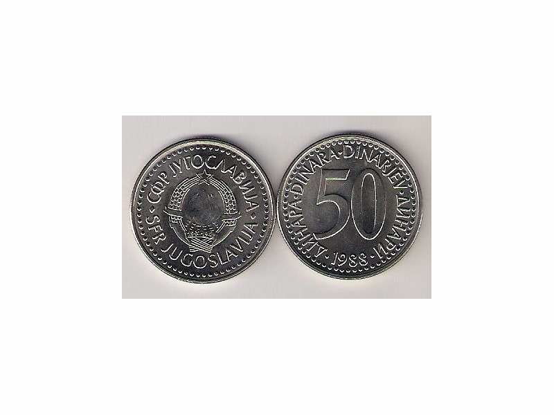 Jugoslavija 50 dinara 1988. UNC KM113 M#62.4