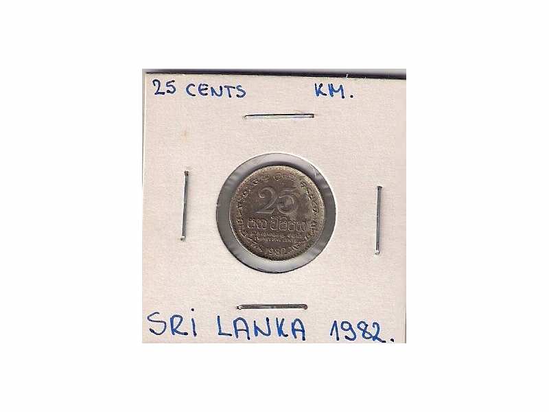 a7 Sri Lanka 25 cents 1982.