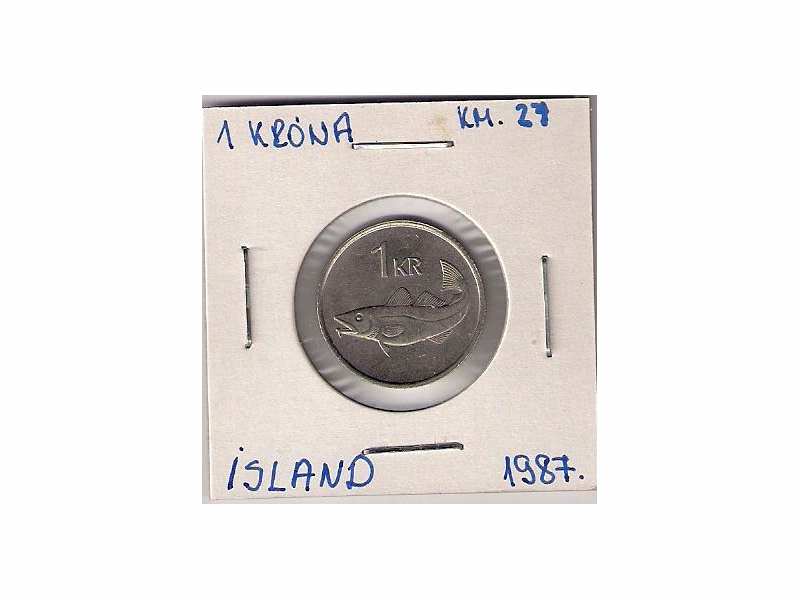 a6 Island 1 kruna 1987. KM#27