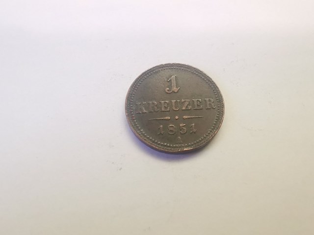 Austrija 1 kreuzer 1851A