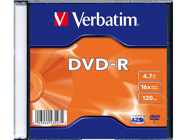 DVD-R Verbatim, 16x, u slim kutiji