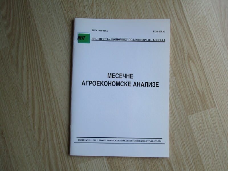 Mesecne agroekonomske analize septembar  2004