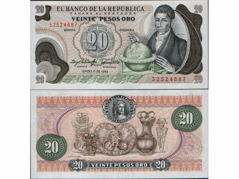 Colombia 20 Pesos 1983. UNC.