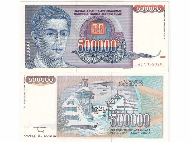 JUGOSLAVIJA 500.000 DINARA 1993. UNC ST-146