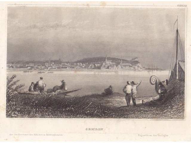 ZEMUN grafika gravura gravira oko 1850