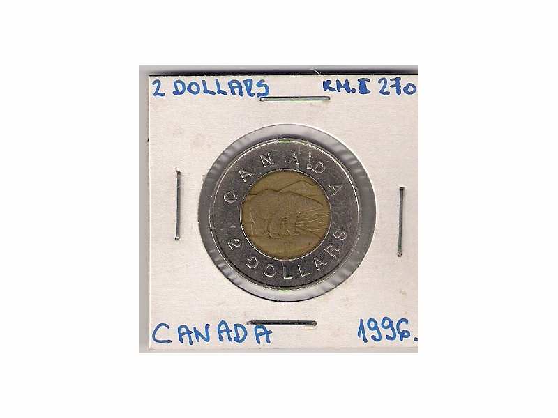 b3 Canada 2 dollars 1996. Bimetal KM#270