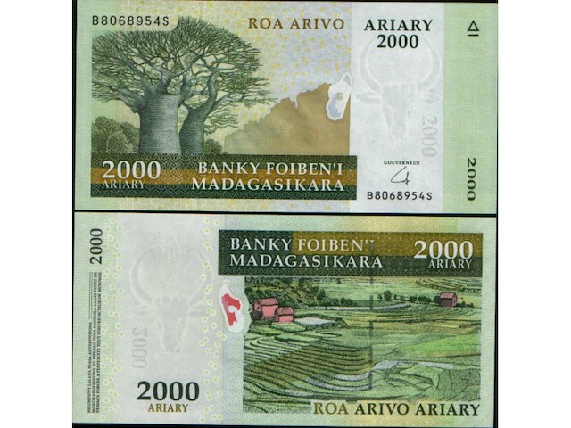Madagascar 2000 Ariary 2014. P-90. UNC.