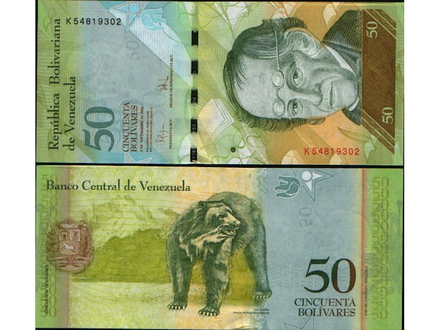 Venezuela 50 Bolivares 2009. P-92b. UNC.