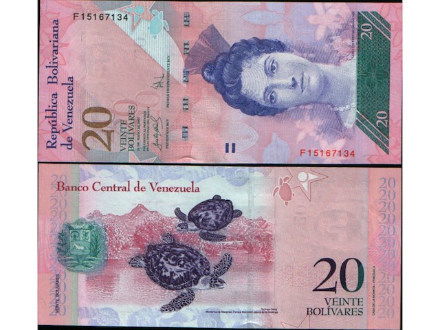 Venezuela 20 Bolivares 2007. P-91b. UNC.