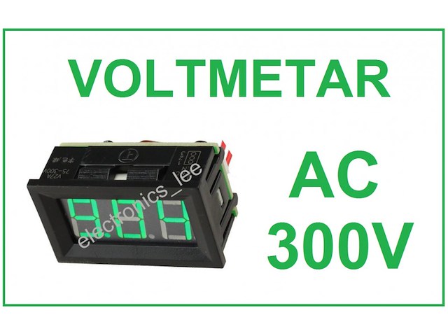 Voltmetar AC 60-300V zeleni displej