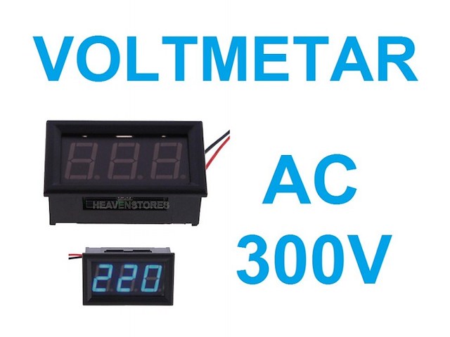 Voltmetar AC 60-300V plavi displej