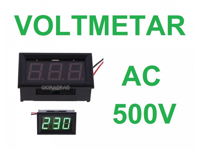 Voltmetar AC 60-500V zeleni displej