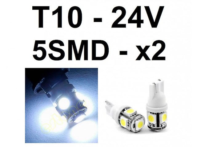 LED Sijalica - T10 pozicija - 24V - 5 SMD - 2 kom