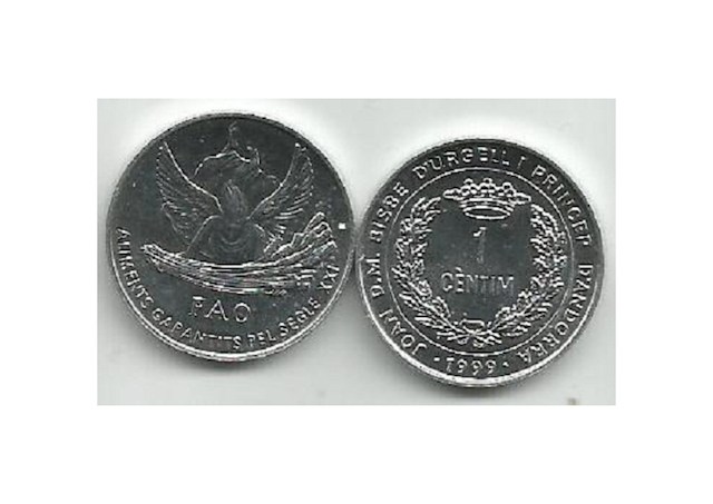 Andorra 1 centim 1999. UNC FAO