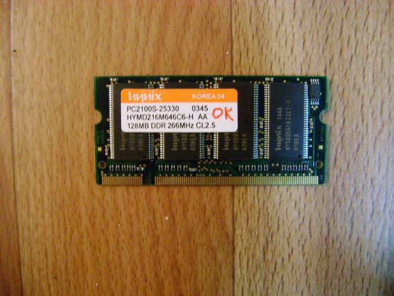 SODIMM DDR-266  128 MB