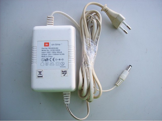 JBL adapter  15v - 1.1A   model  G150110D50