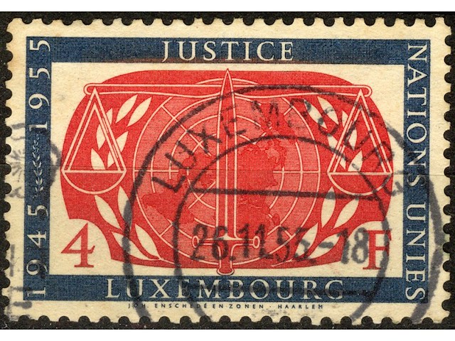 kt978e, 24. okt.1955. Luxembourg  Mi539(-o-)F1/4