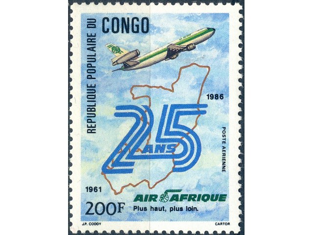 kt910l,  29. nov.1986. RPDuCongo Mi1054 ** 1/1