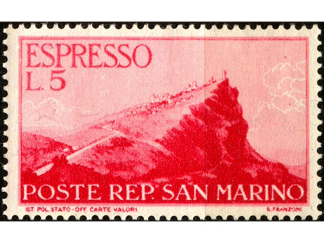 kt895e, 7. jun.1945  PRepSanMarino Mi337 * 1/4