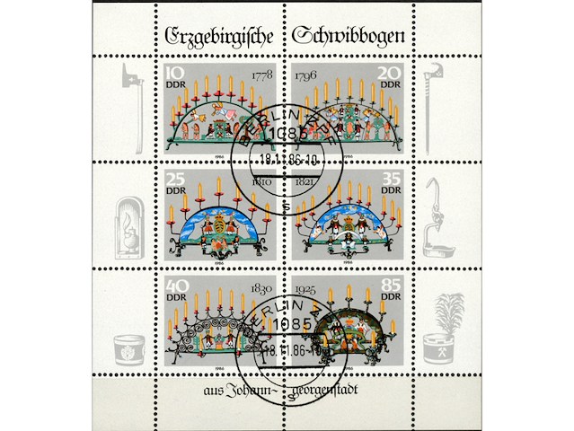 kt870x,  18. nov.1986. DDR  Mitab3057-62 -o-