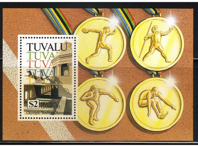 Tuvalu,LOI-Barcelona `92. 1992.,blok,čisto