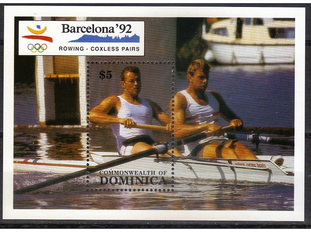 Dominika,Uoči LOI-Barcelona `92. 1990.,blok,čisto