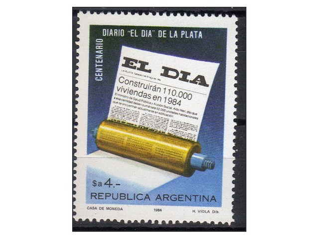 Argentina,50 god lista `El Dia` 1984.,čisto