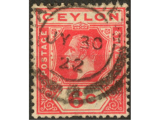 kt797l   3. aug.1921. Ceylon  Mi190(-o-)F1/20