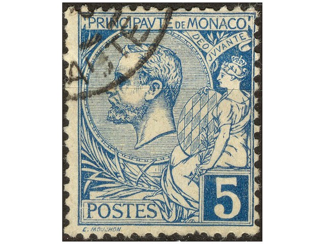 kt792j    aug.1891. Monaco  Mi13(-o-)F1/11