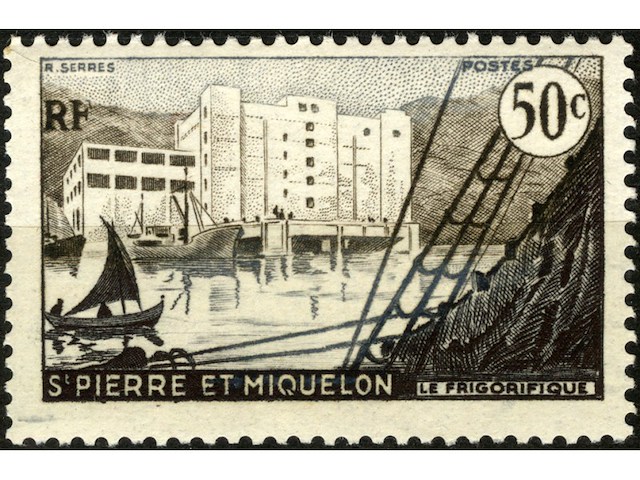 kt695o,22. okt.1956. S`PierreEtMiquelon Mi376 ** 1/4