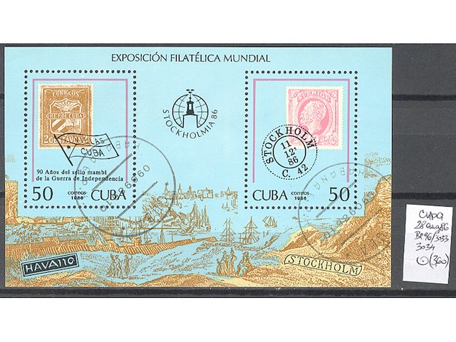 kt526, 28.aug.1986 Cuba MiBl96(3033-4) -o-