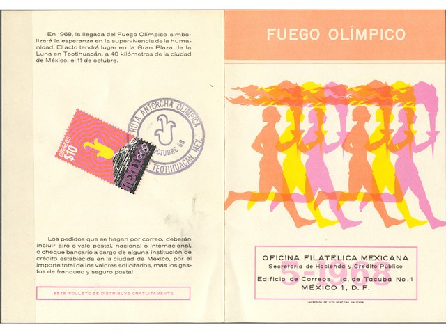 kt517k,  6. okt.1968. Mexico Mi1282(-o-) 1/1 FDS