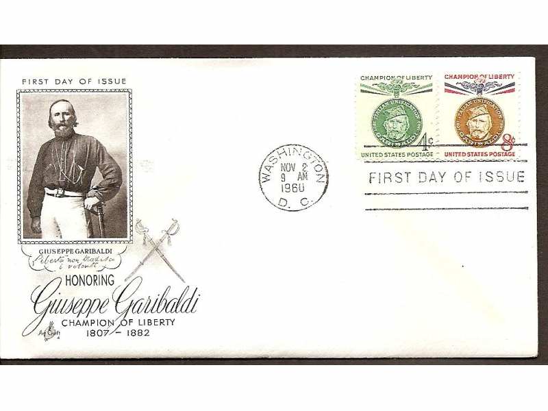 USA, 1960, Giuseppe Garibaldi, FDC