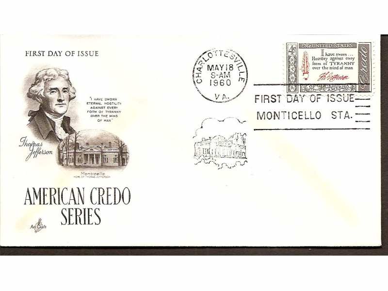 USA, 1960, Thomas Jefferson, FDC