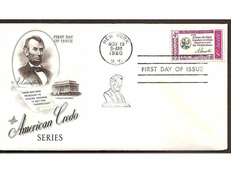 USA, 1960, Abraham Lincoln, FDC