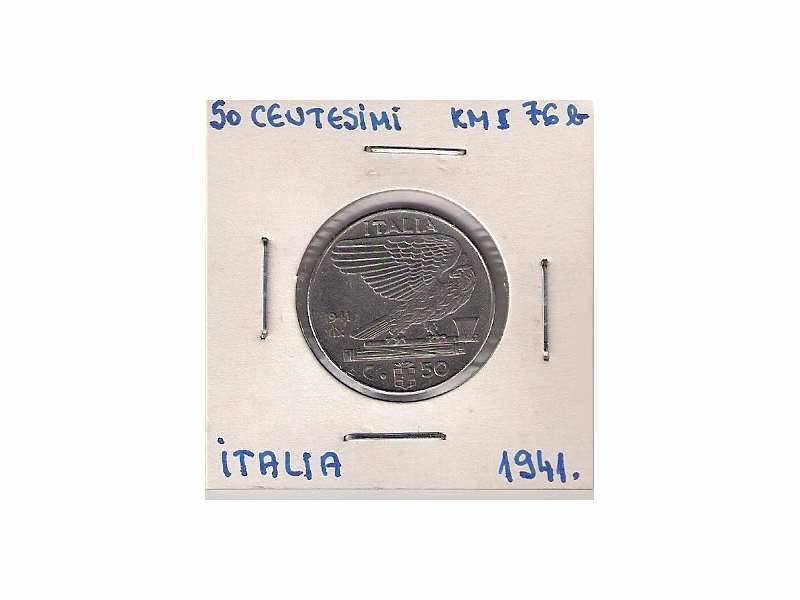 c12 Italija 50 centesimi 1941. km#76b XF