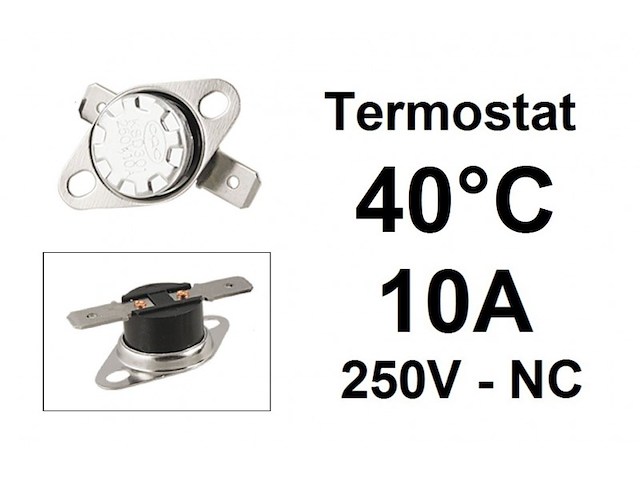 Termostat - 40°C - 10A - 250V - NC