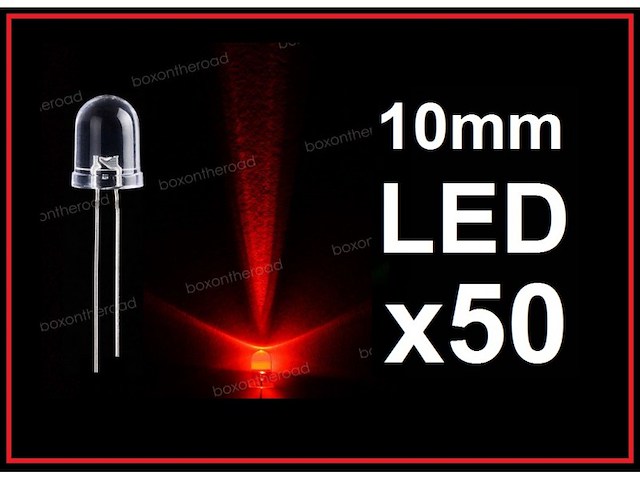 LED dioda - Crvena - 10mm - 50 komada