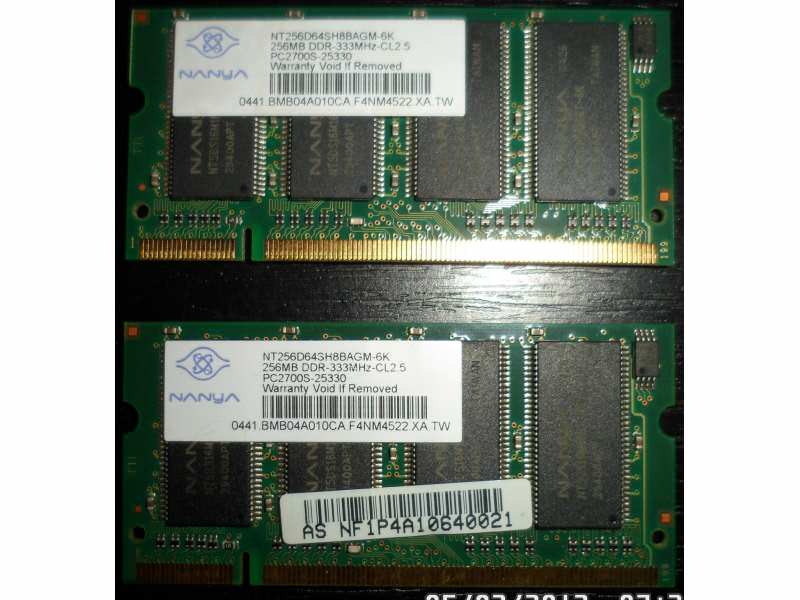 Nanya 2x256MB DDR 333MHZ CL 2.5 SO-DIMM