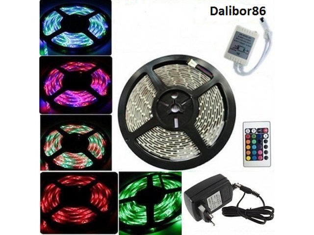 RGB LED 5m trake sa daljinskim-VODOOTPORNA